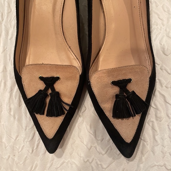 J. Crew | Shoes | J Crew Avery Colorblock Suede Pointy Toe Tassel Front ...